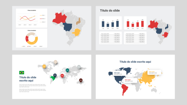 Mapas – Modelo de Template em PowerPoint - Rainha do PPT