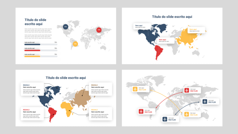 Mapas – Modelo de Template em PowerPoint - Rainha do PPT